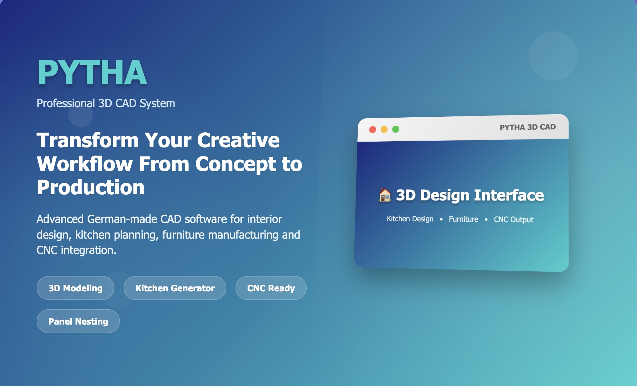 Pytha Pro 3D CAD | Interior Design & Manufacturing Software